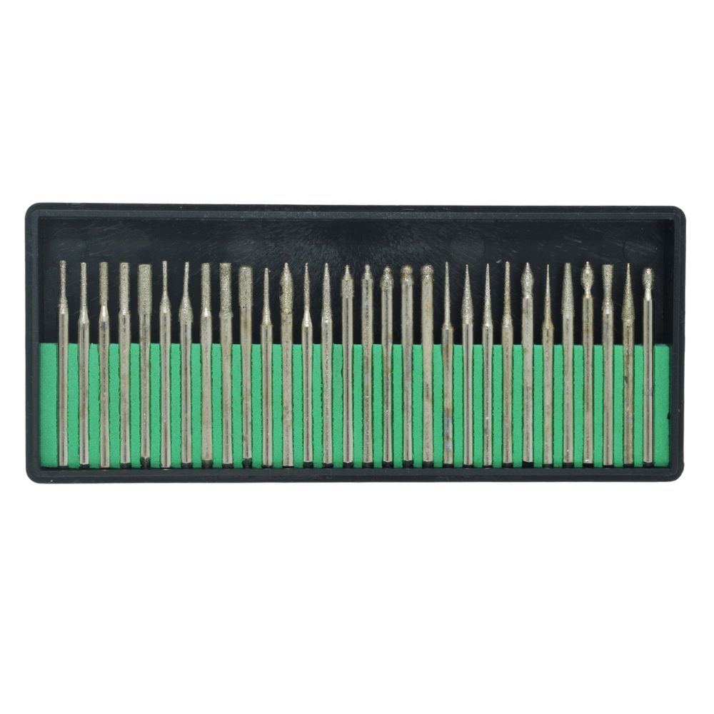 Diamond Burr Set – 30-Piece Abrasive Rotary Tool Kit for Precision ...